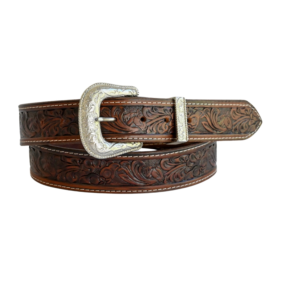 Western Embossed Leather Belt | Hahndorf Leathersmith
